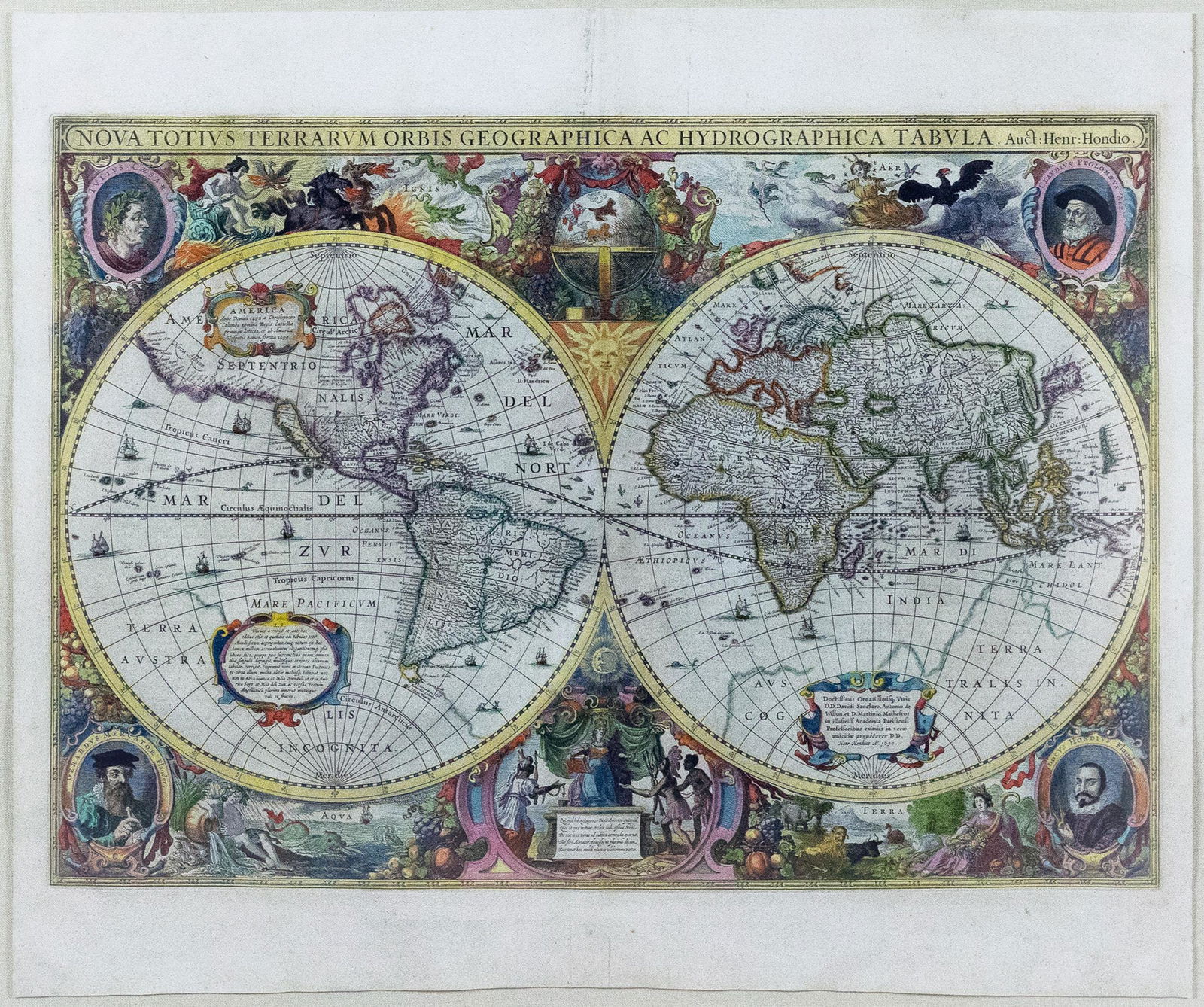 Hondius Map Of The World Auction