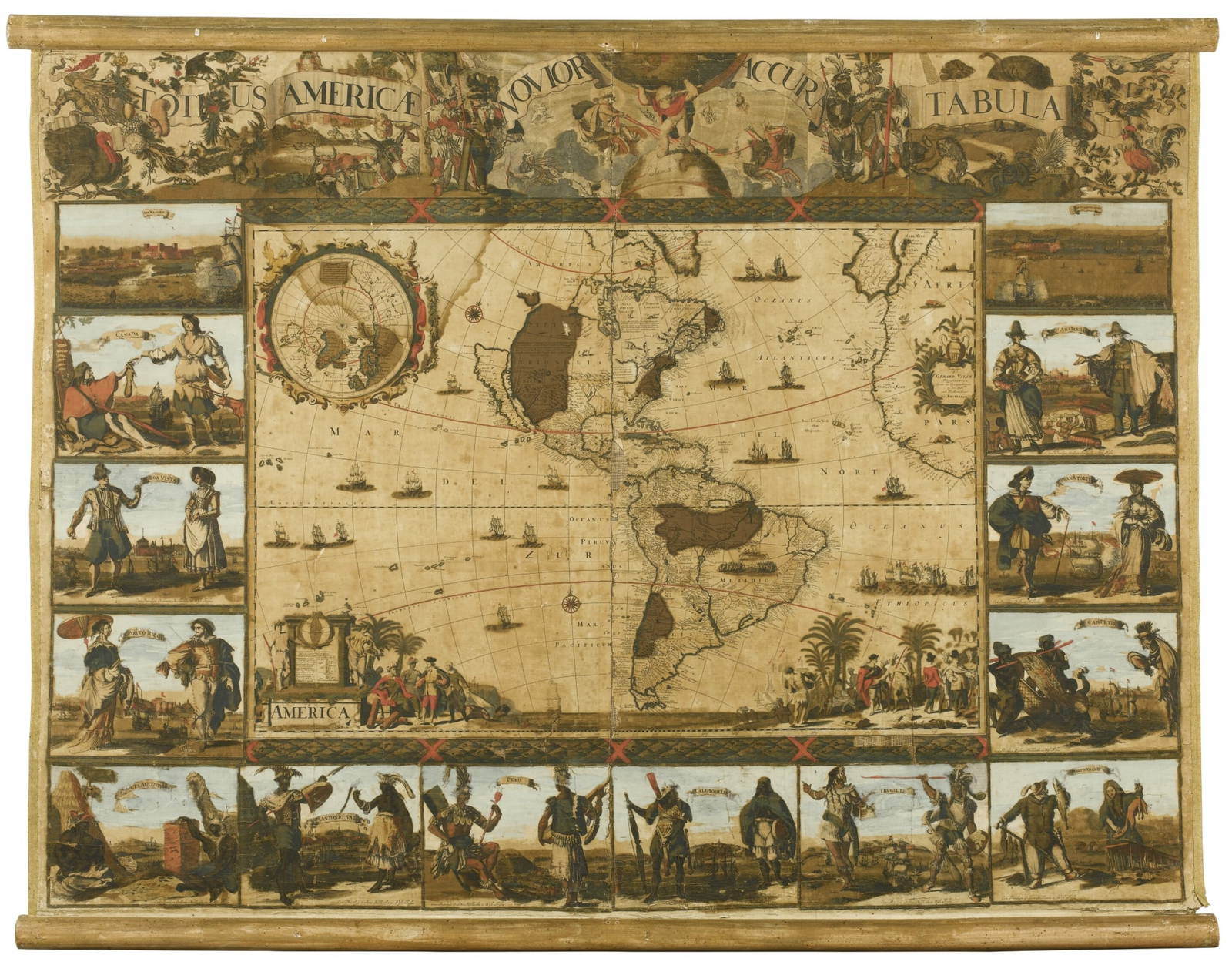 Valk Wall Map Of The Americas, Magnificent And Quite Possibly Unique ...