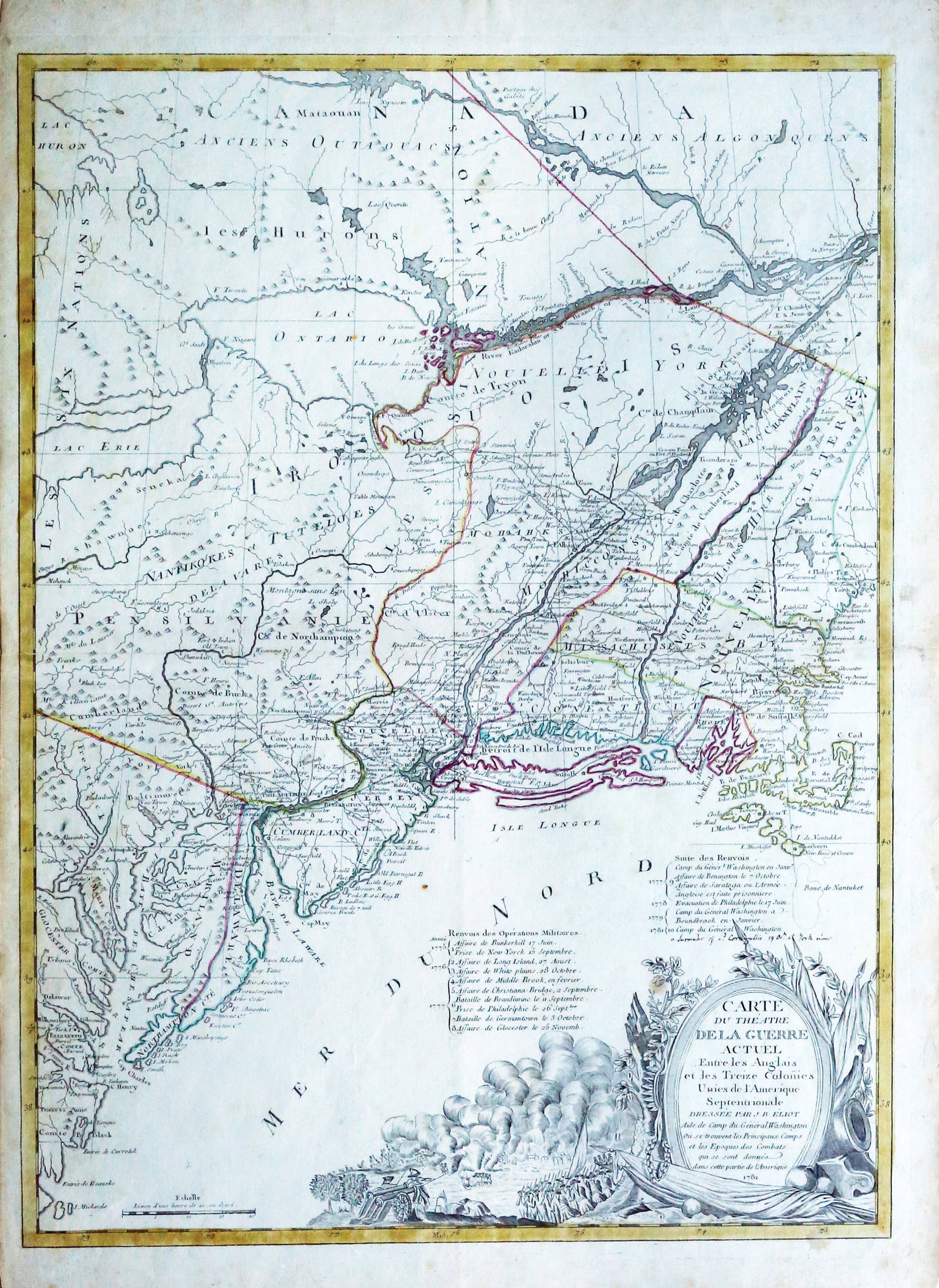 Eliot Map Of The Revolutionary War Naming The United States, 4th State ...