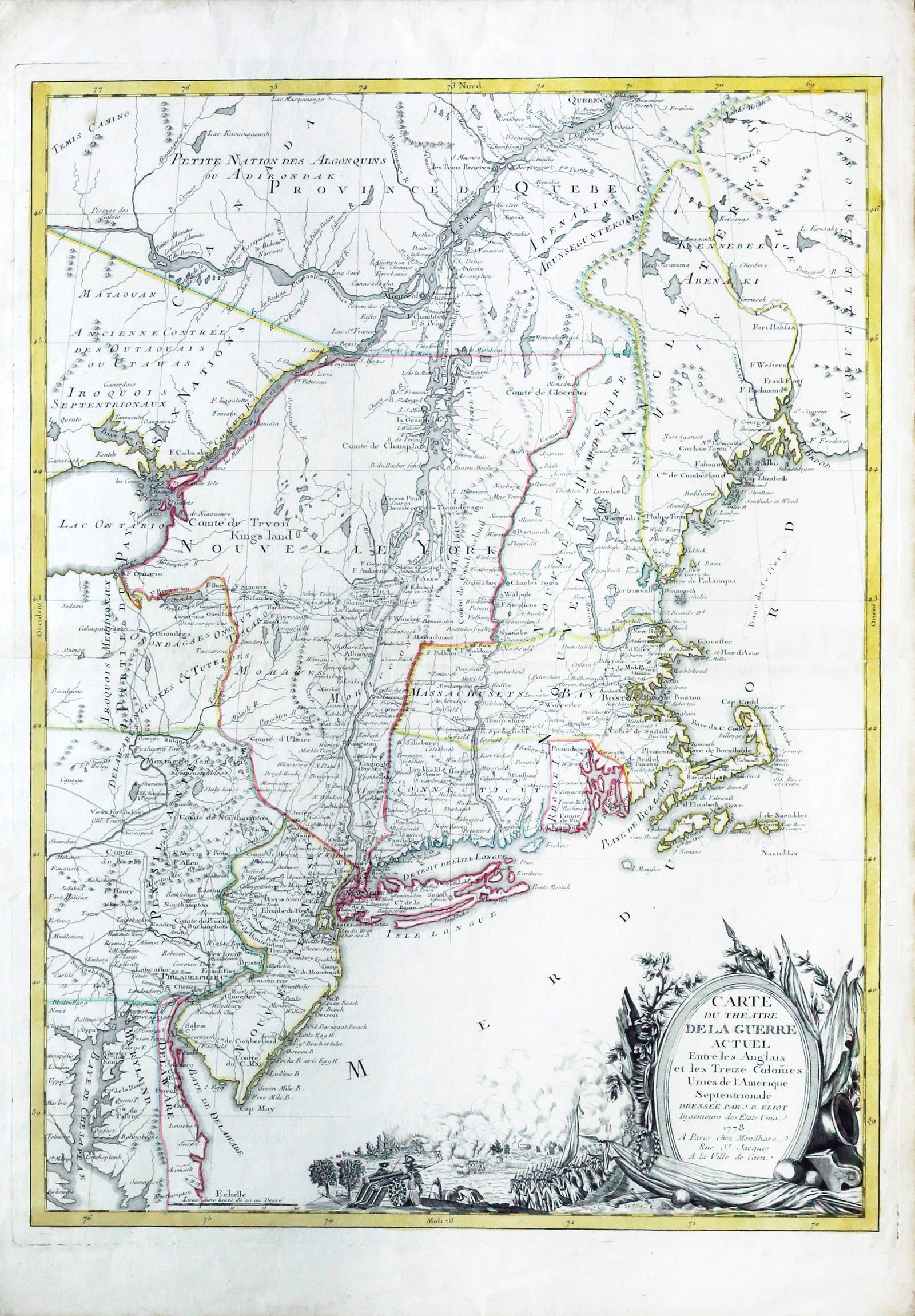 Eliot Map Of The Revolutionary War Naming The United States, 1st ...