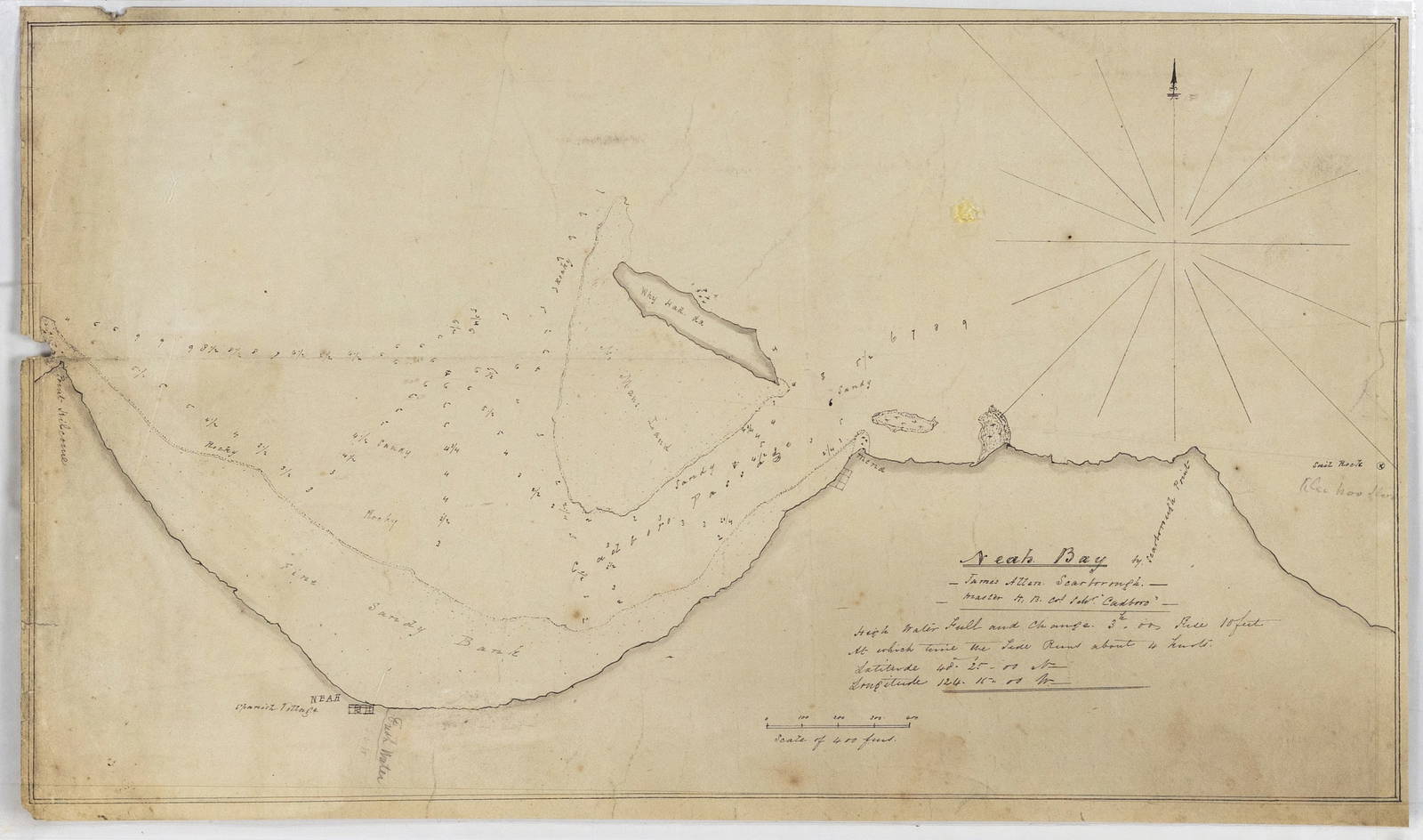 Manuscript Chart Of Neah Bay, Washington Auction