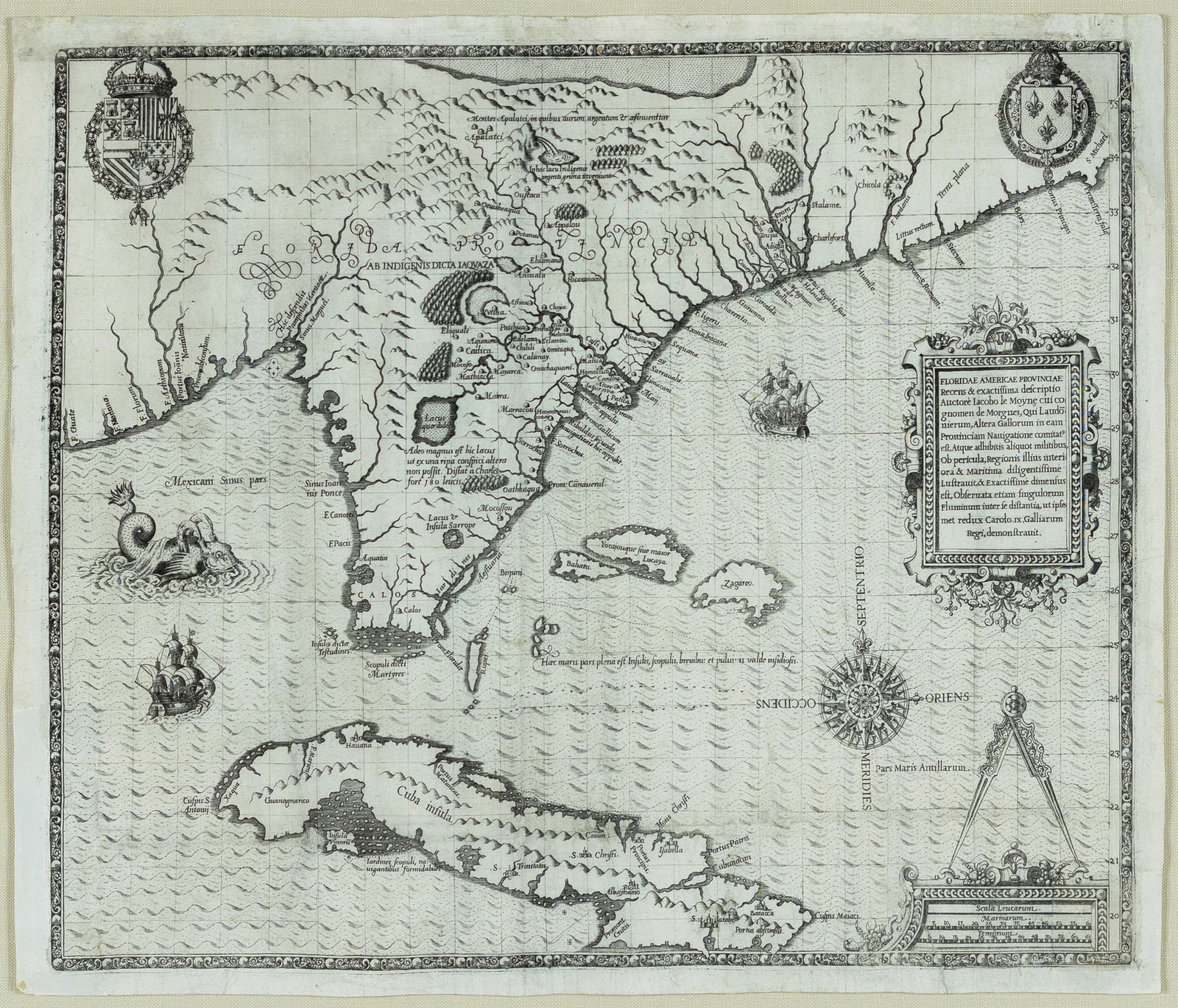Le Moyne Map Of Florida And Colonial North America Auction