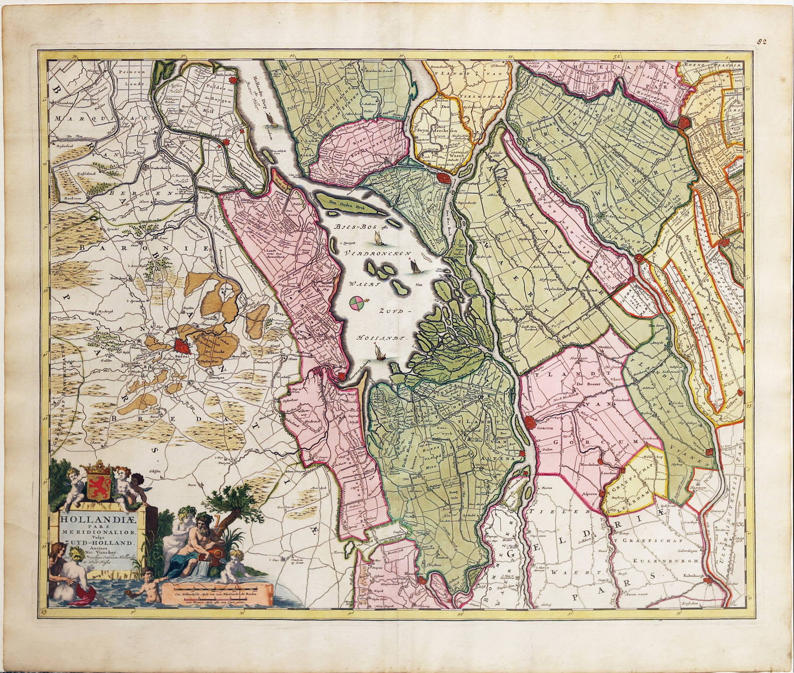 Visscher Map Of Southern Holland Auction