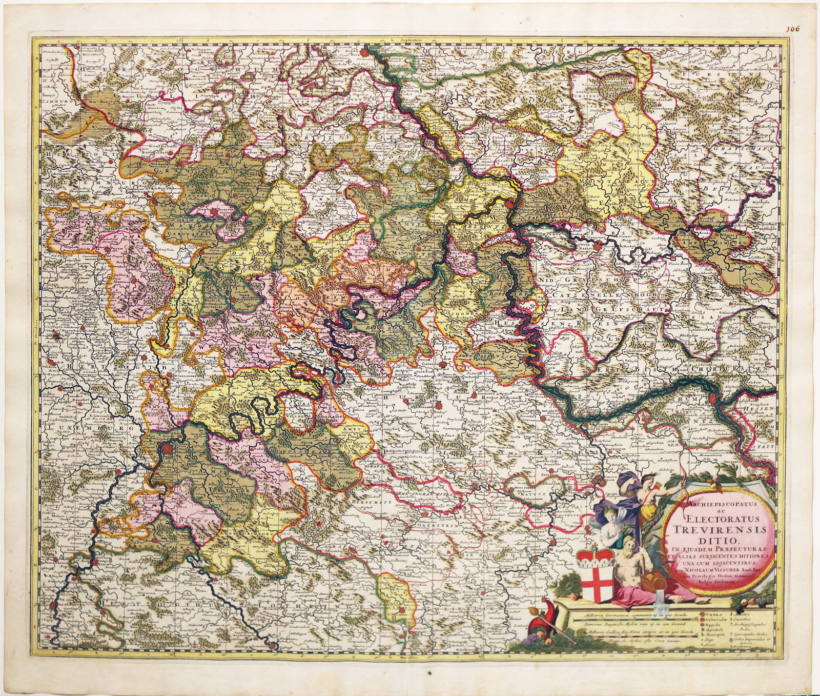 Visscher Map Of Trier, Germany Auction