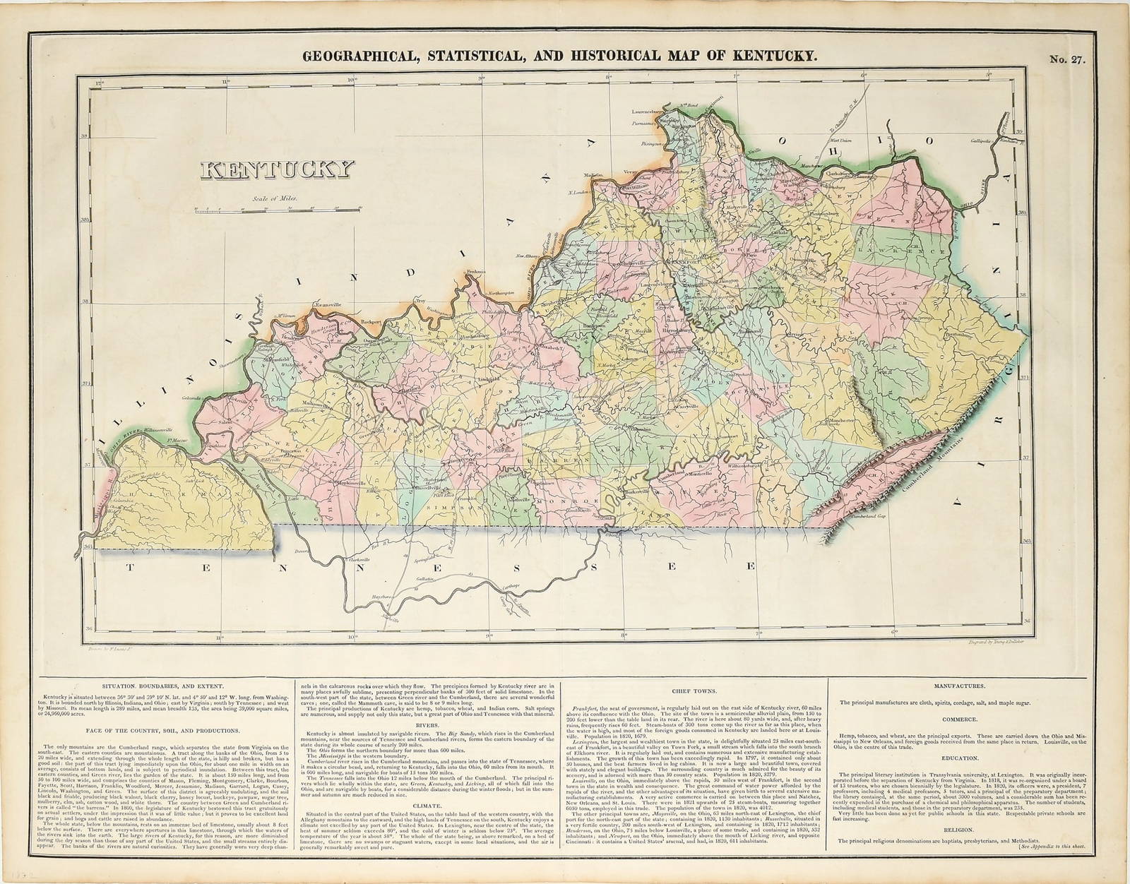 Carey & Lea Map Of Kentucky Auction
