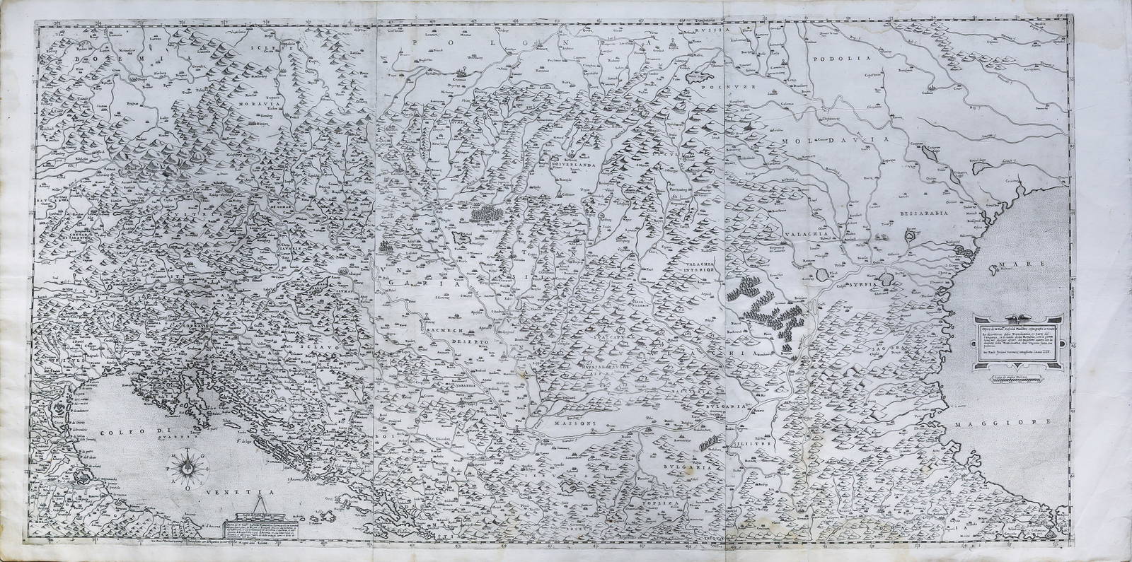 Giacomo Gastaldi Map Of The Venetian Republic, Kingdom Of Hungary And ...