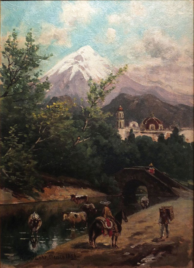 August Lohr Oil Painting of Mexico, 1896