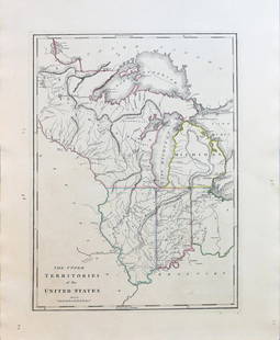 Early Map Of The Michigan Territory By Carey