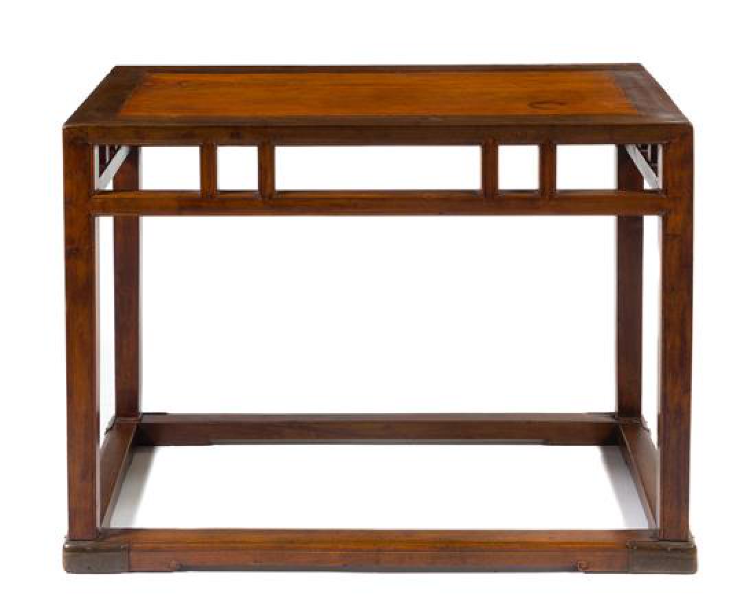 * A Chinese Mixed Hardwood Side Table, Zhuo Height 31 x