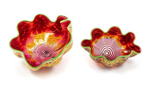 Dale Chihuly, (american, B. 1941), Two Piece Bowl Set