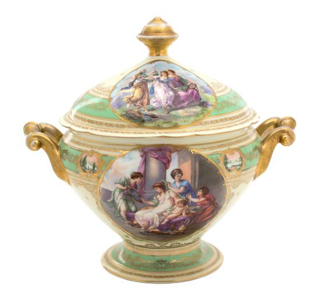 A Royal Vienna Porcelain Polychrome and Gilt Decorated