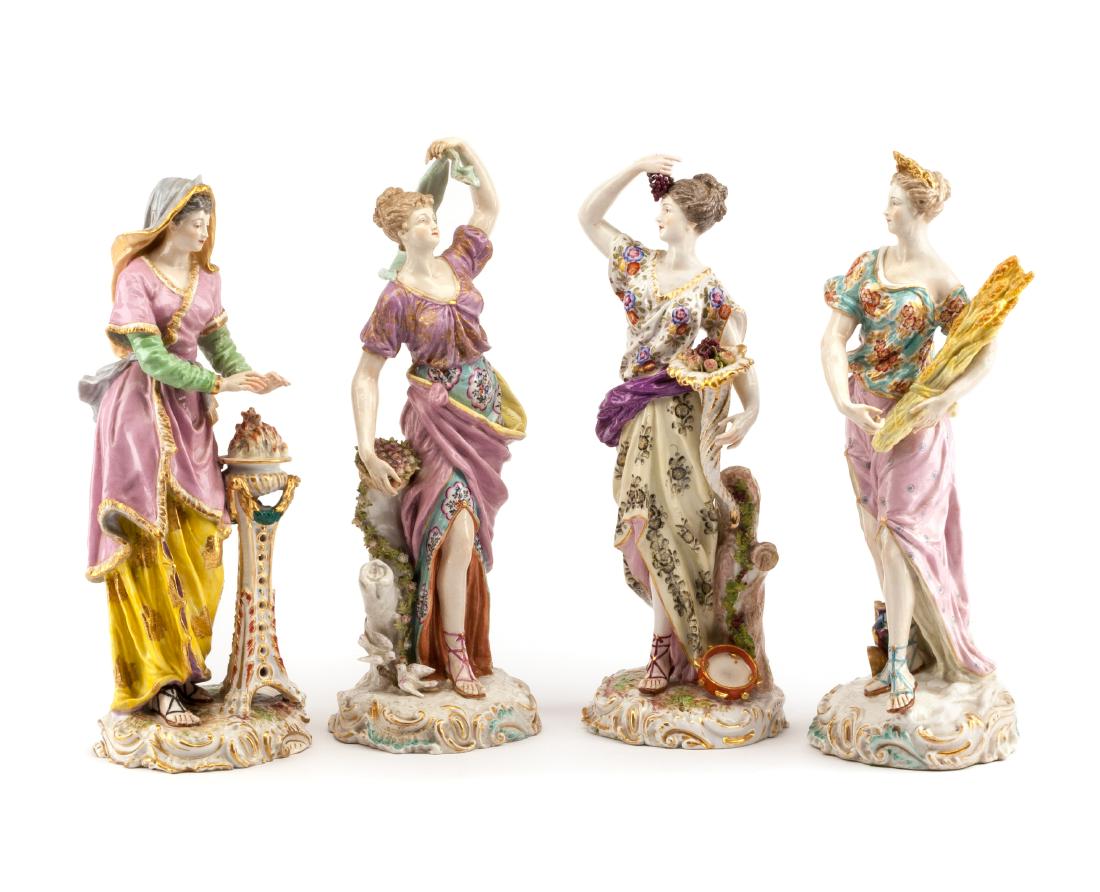 A Set of Four French Porcelain Allegorical Figures