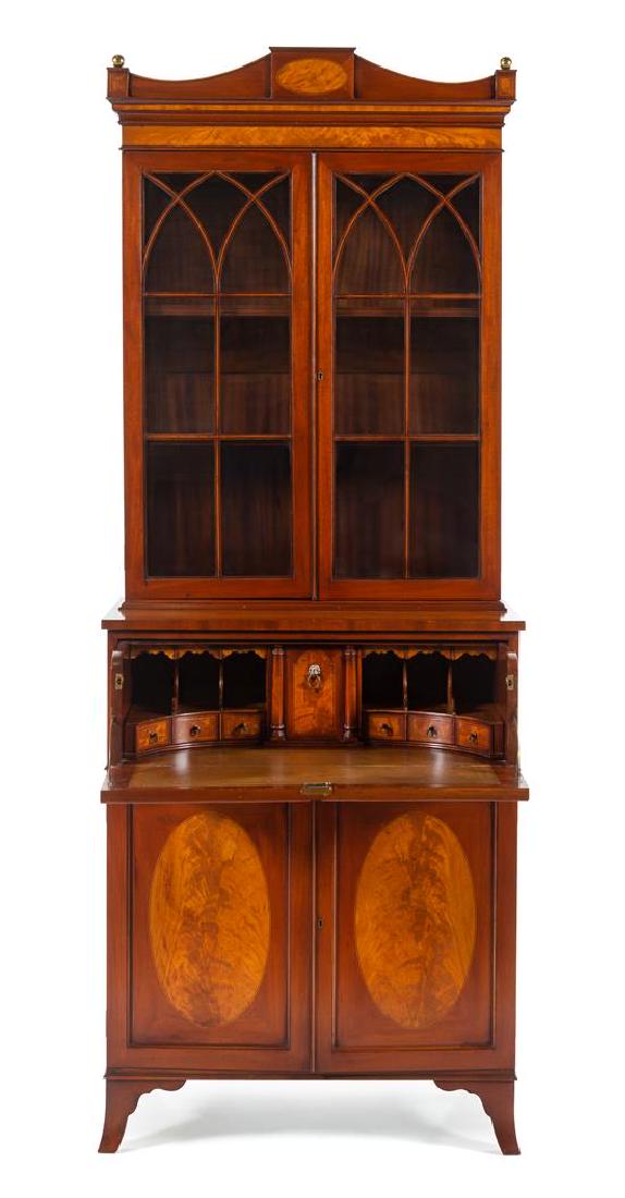 A Federal Style Mahogany Secretary Bookcase