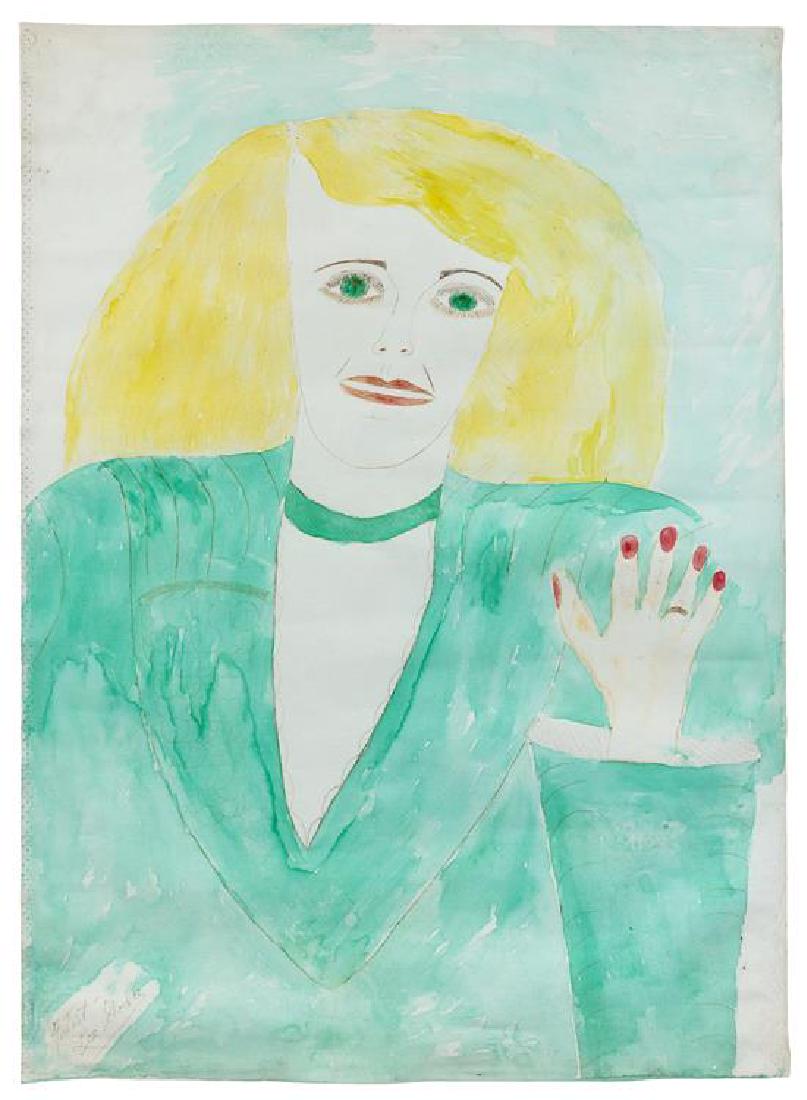 Lee Godie, (American, 1908-1994), Woman in Green