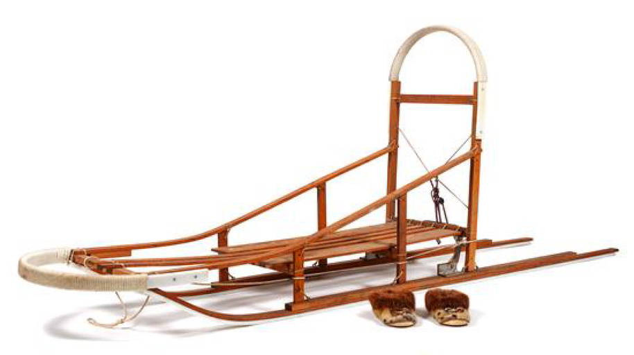 * A Dog Sled And A Pair Of Eskimo Shoes Length Of Sled