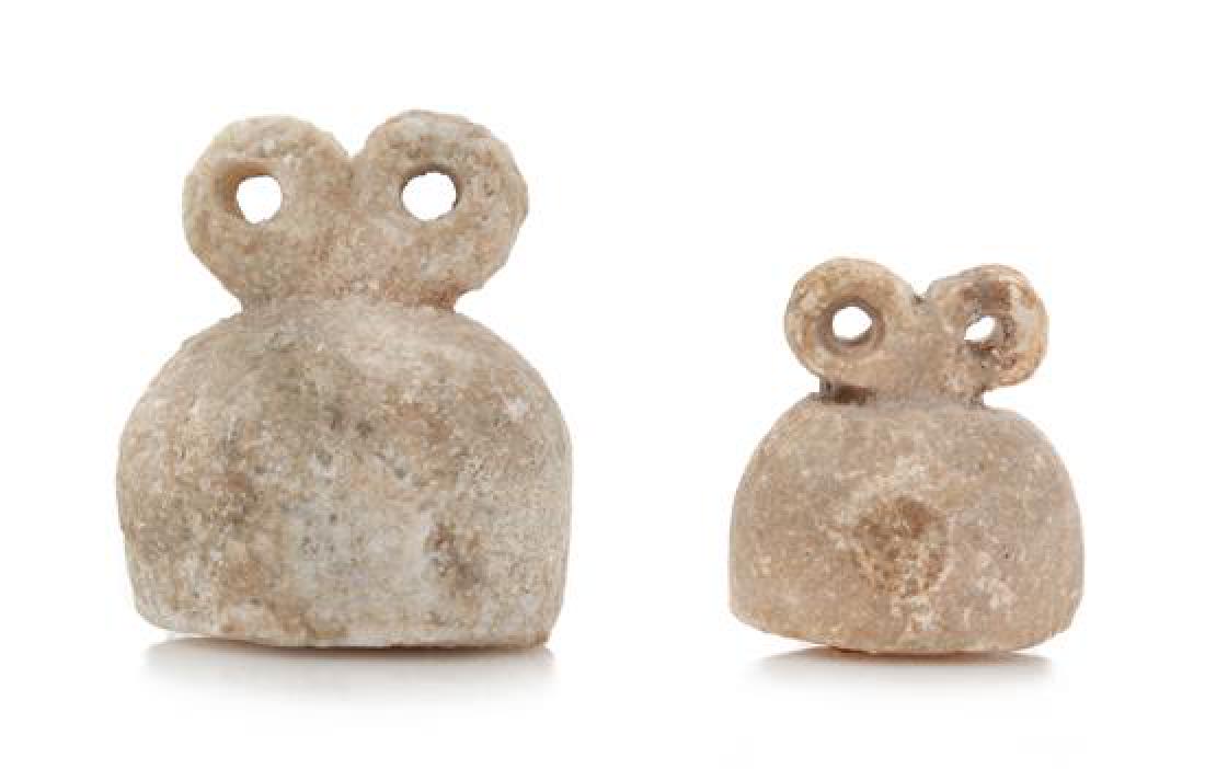 * Two Syrian Gypsum Spectacle Idols Height of taller 1