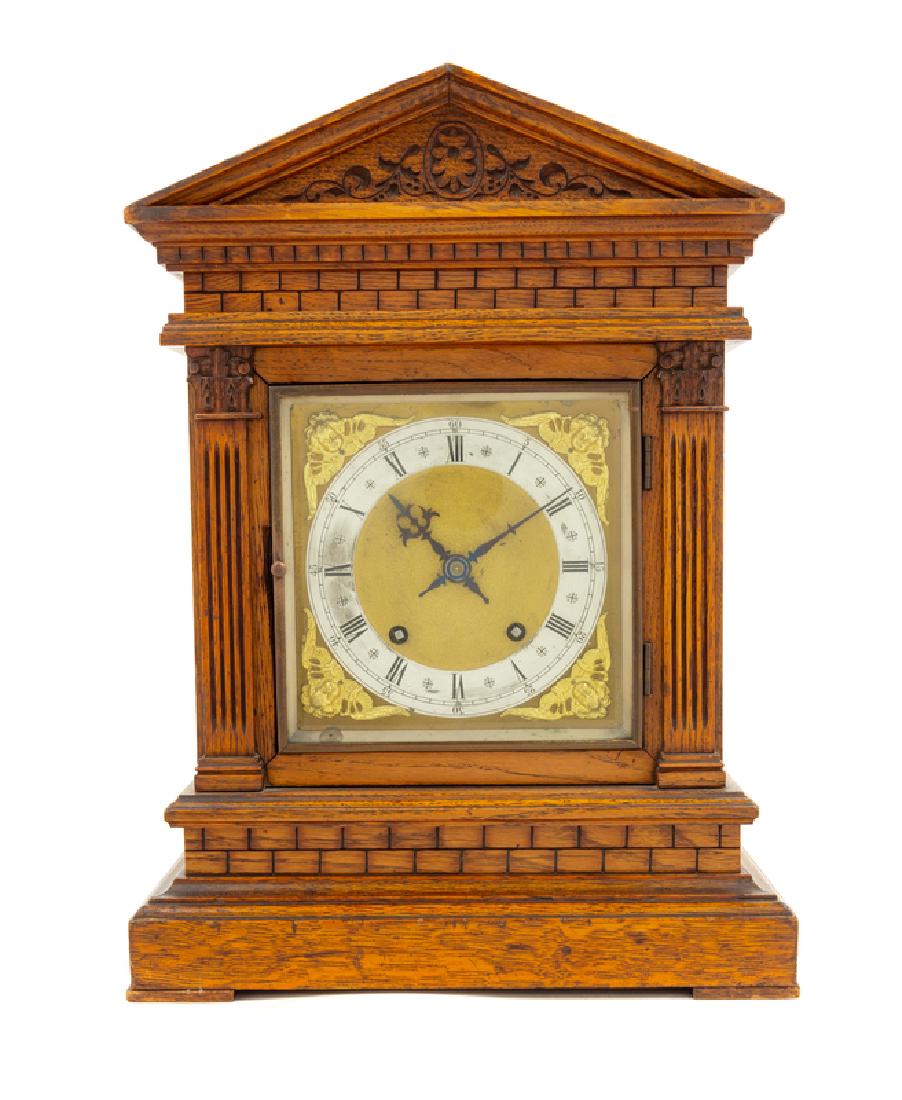 A German Oak Mantel Clock Winterhalder