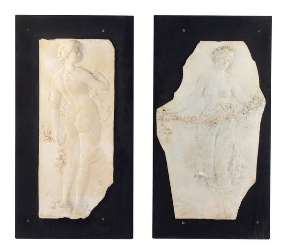 Two Plaster Plaques From The Phoenix Hotel Mi