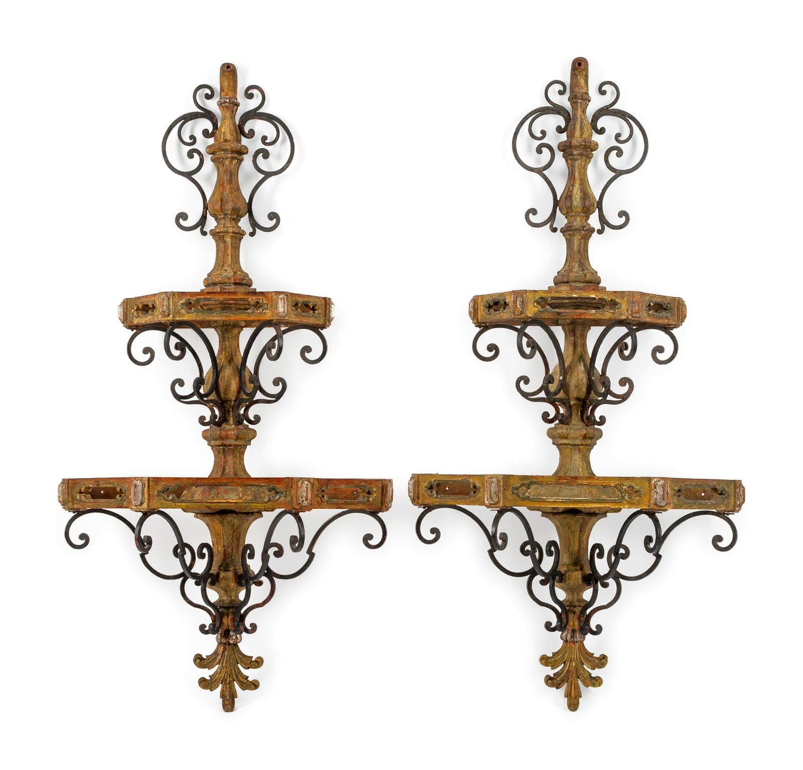 A Pair of Spanish Carved Wood and Wrought Iron Brackets - Sep 04, 2019 ...