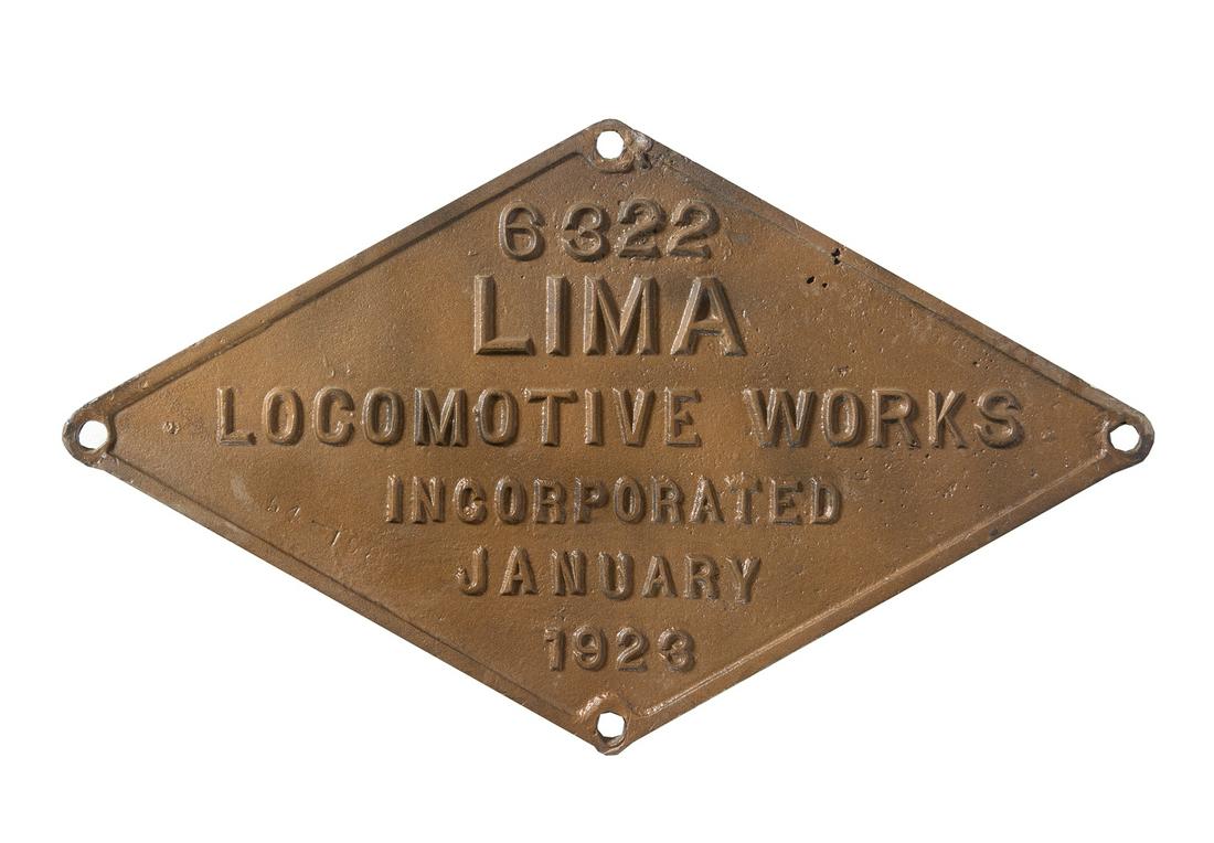 A Lima Locomotive Works Inc. Metal Locomotive Engine