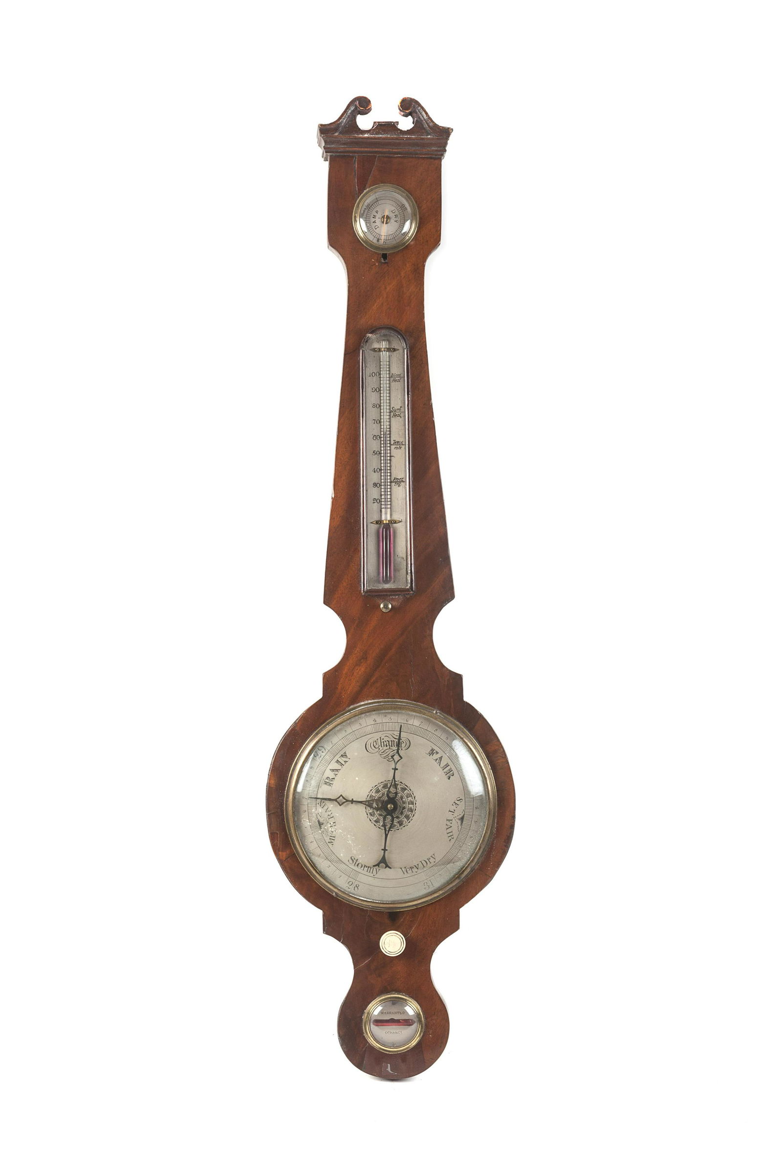 An English Mahogany Wheel Barometer