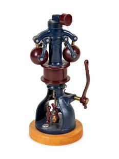 A Painted Metal Tangye Horizontal Steam Engine Model