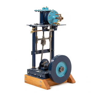 A Painted Metal Tangye Horizontal Steam Engine Model
