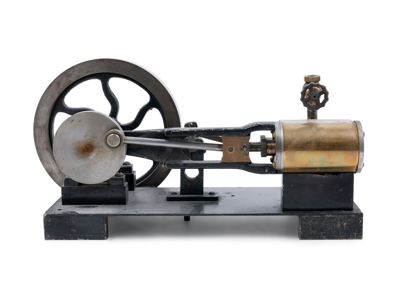 A Painted Metal Tangye Horizontal Steam Engine Model