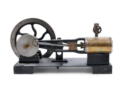 A Painted Metal Tangye Horizontal Steam Engine Model