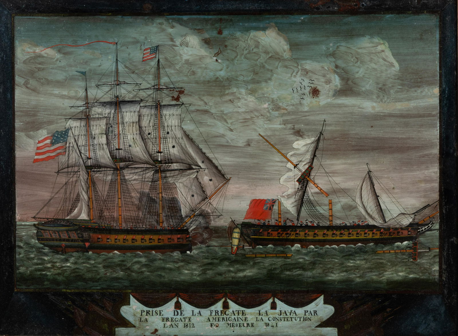 A French Reverse Painting On Glass