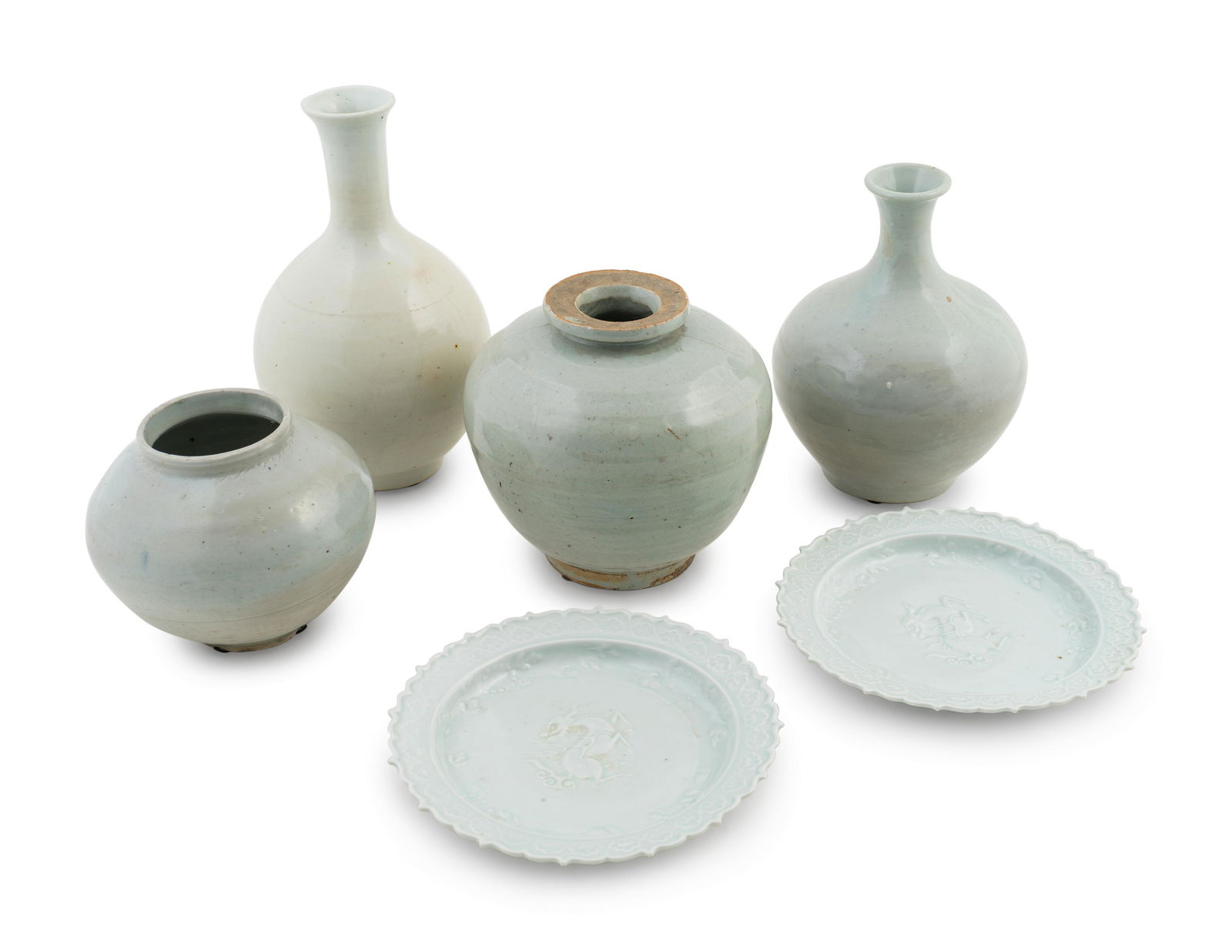 Six Chinese Ceramic Table Articles Diameters Of Plates