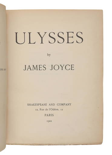 Joyce, James (1882 1941). Ulysses. Paris: Shakespeare