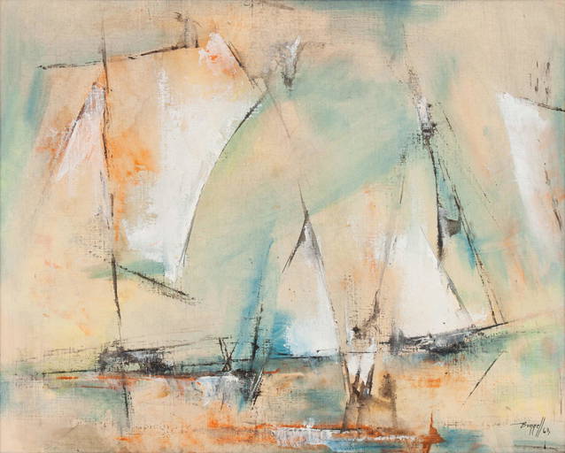 Charles Bunnell (american, 1897 1968) Abstract (blue,