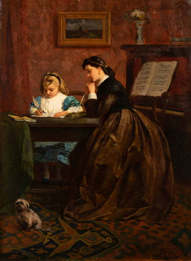Louis Charles Verwee (belgian, B. 1882) Governess And