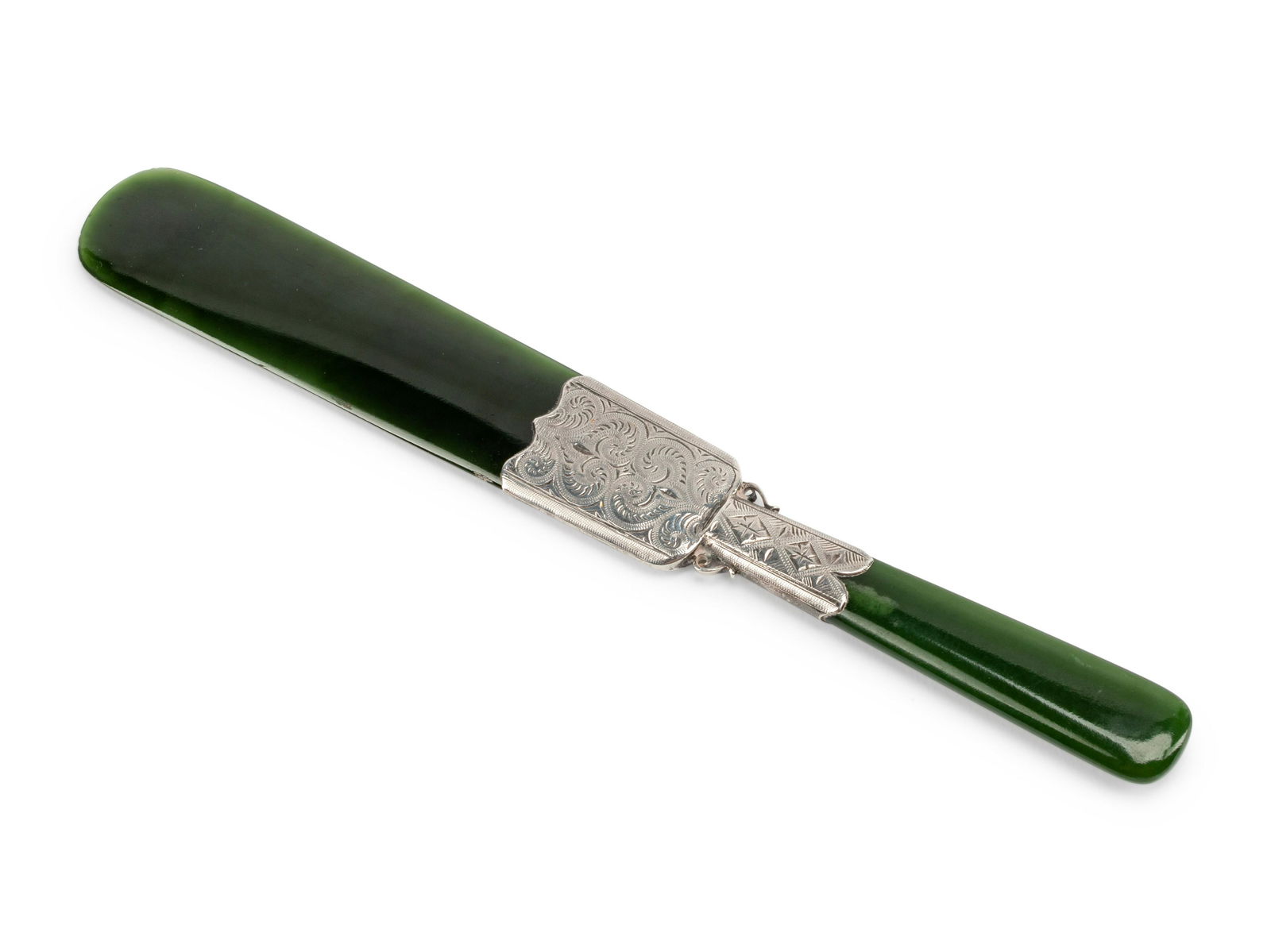 A Silver Mounted Spinach Jade Paper Knife - Jan 20, 2021 | Hindman in IL