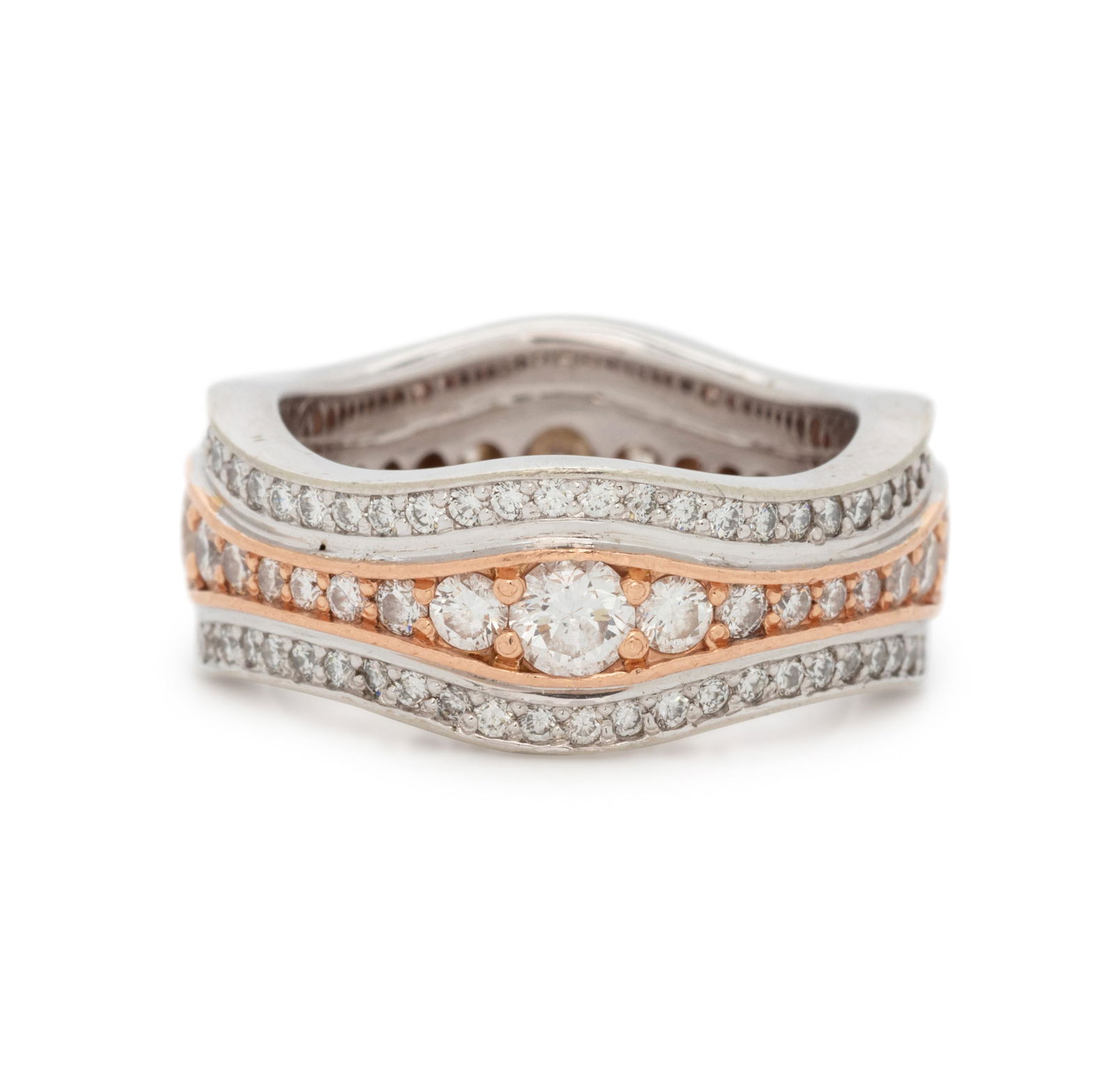 Bicolor Gold And Diamond Band