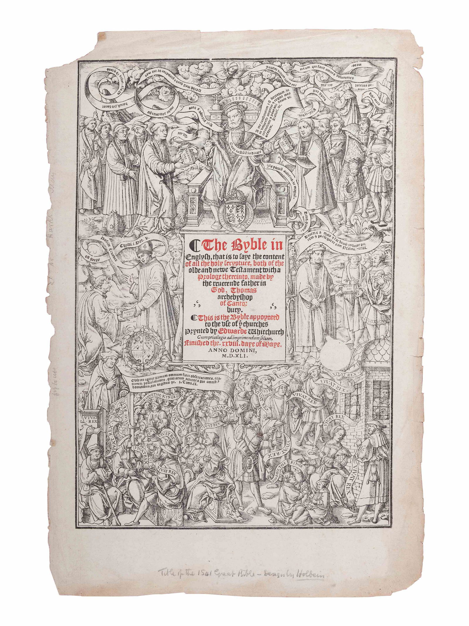 [bible Leaves English 16th Century]. A Group Of 9