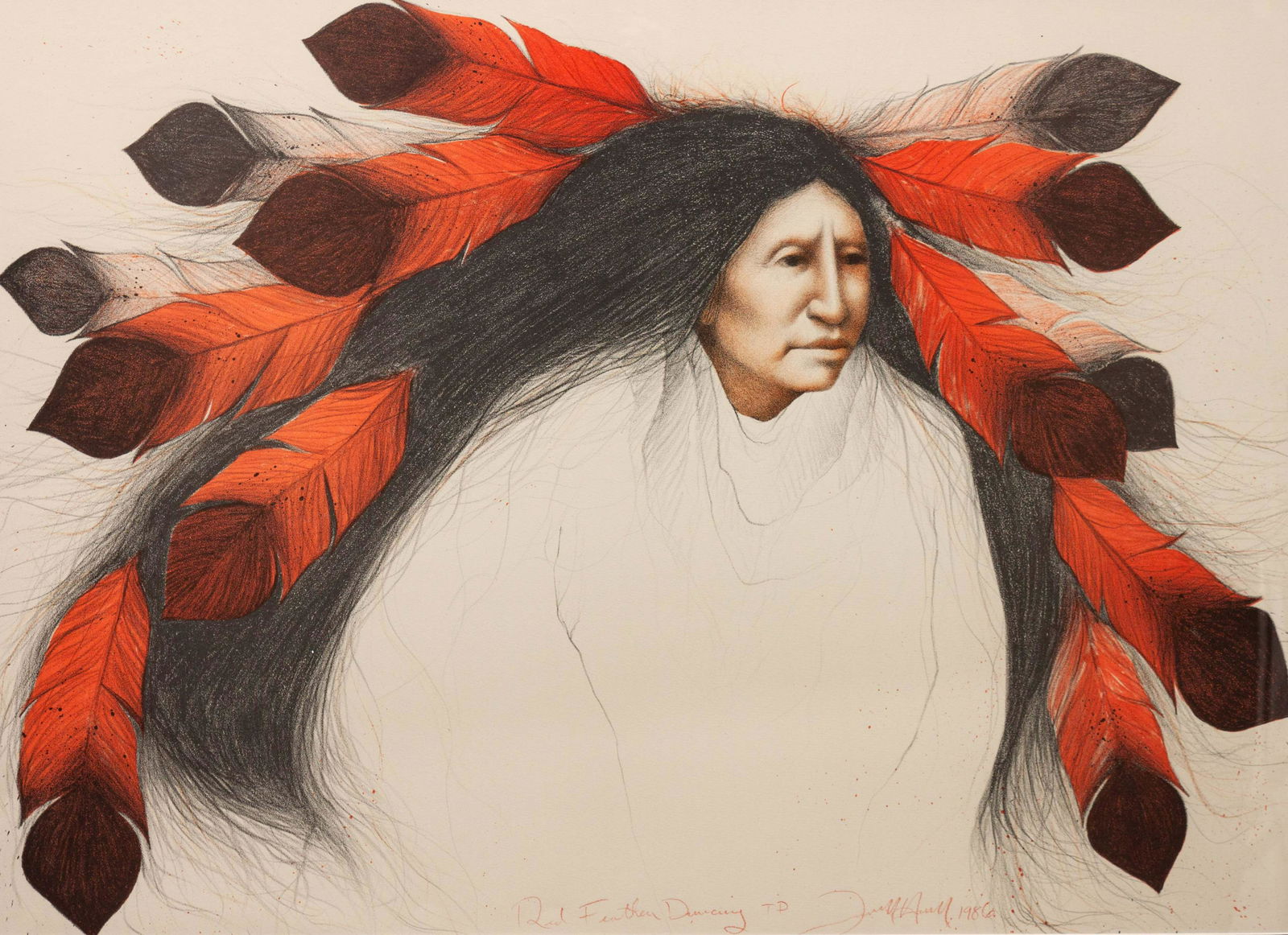 Frank Howell (american, 1937 1997) Red Feather Dancing,