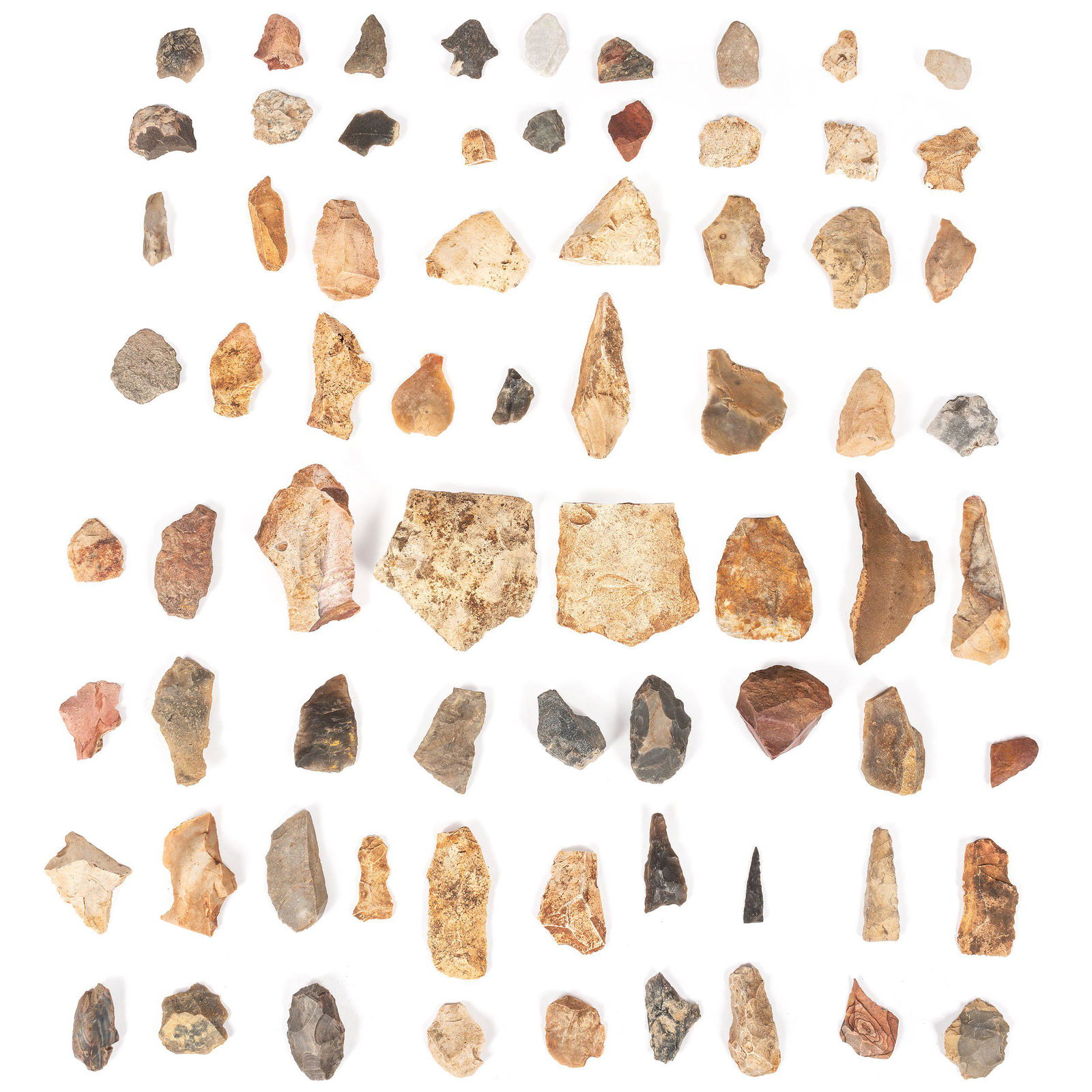 A Group Of Worked Flint And Points
