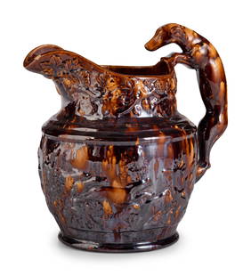 Rockingham Hound Handle Pitcher