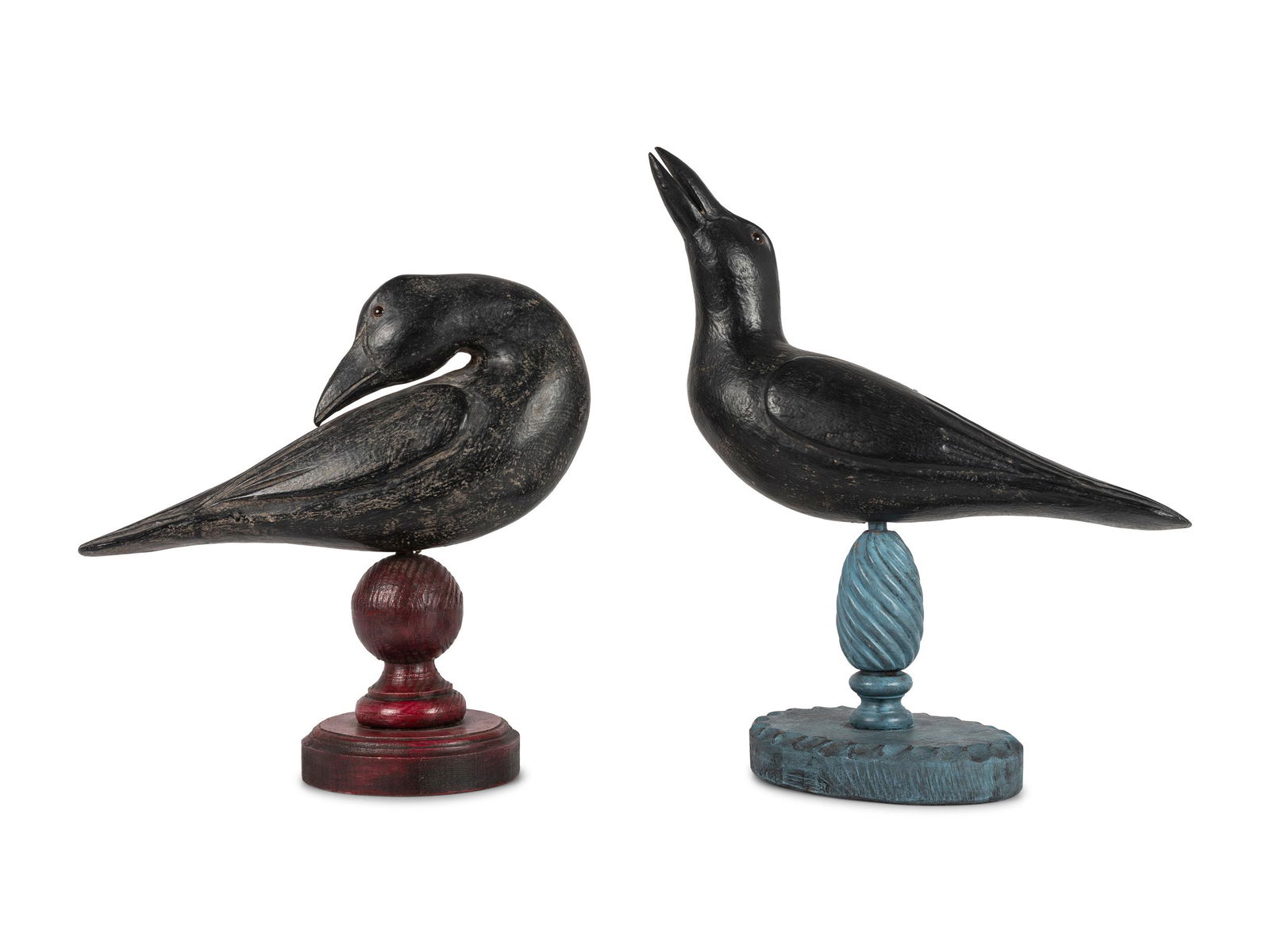 A Pair of Folk Art Crows by Dallas J. Valley (#0256) on Sep 30, 2021 ...