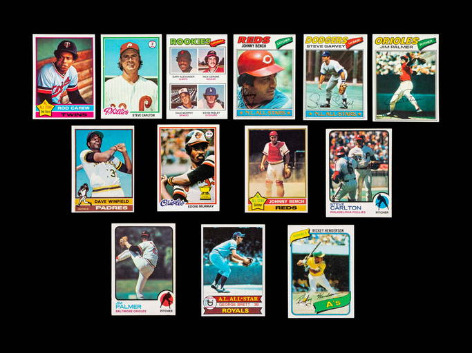 A Group Of 13 Topps Hall Of Fame And Star Baseball
