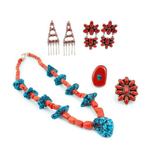 Navajo, Zuni, and Mixtec Coral Jewelry (#0138) on Nov 03, 2021 ...