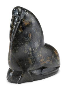 Signed Inuit Carved Sculpture Ann Markossie Canada 1973