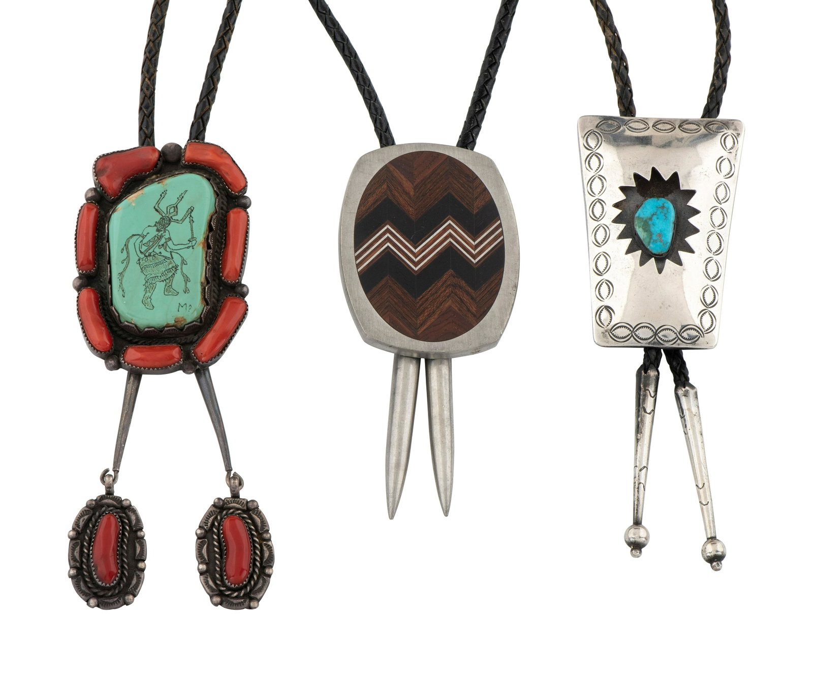 Navajo And Southwestern Style Bolo Ties