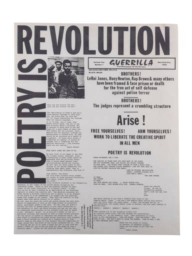 [CIVIL RIGHTS]. Poetry is Revolution. Guerrilla: Free (#0229) on Feb 23 ...