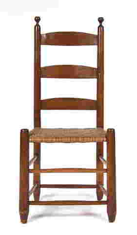 A Shaker Style Ladder Back Side Chair, Height 37 5/