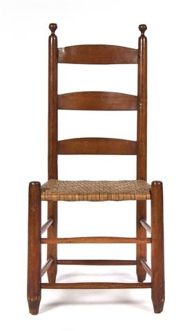 A Shaker Style Ladder Back Side Chair, Height 37 5/