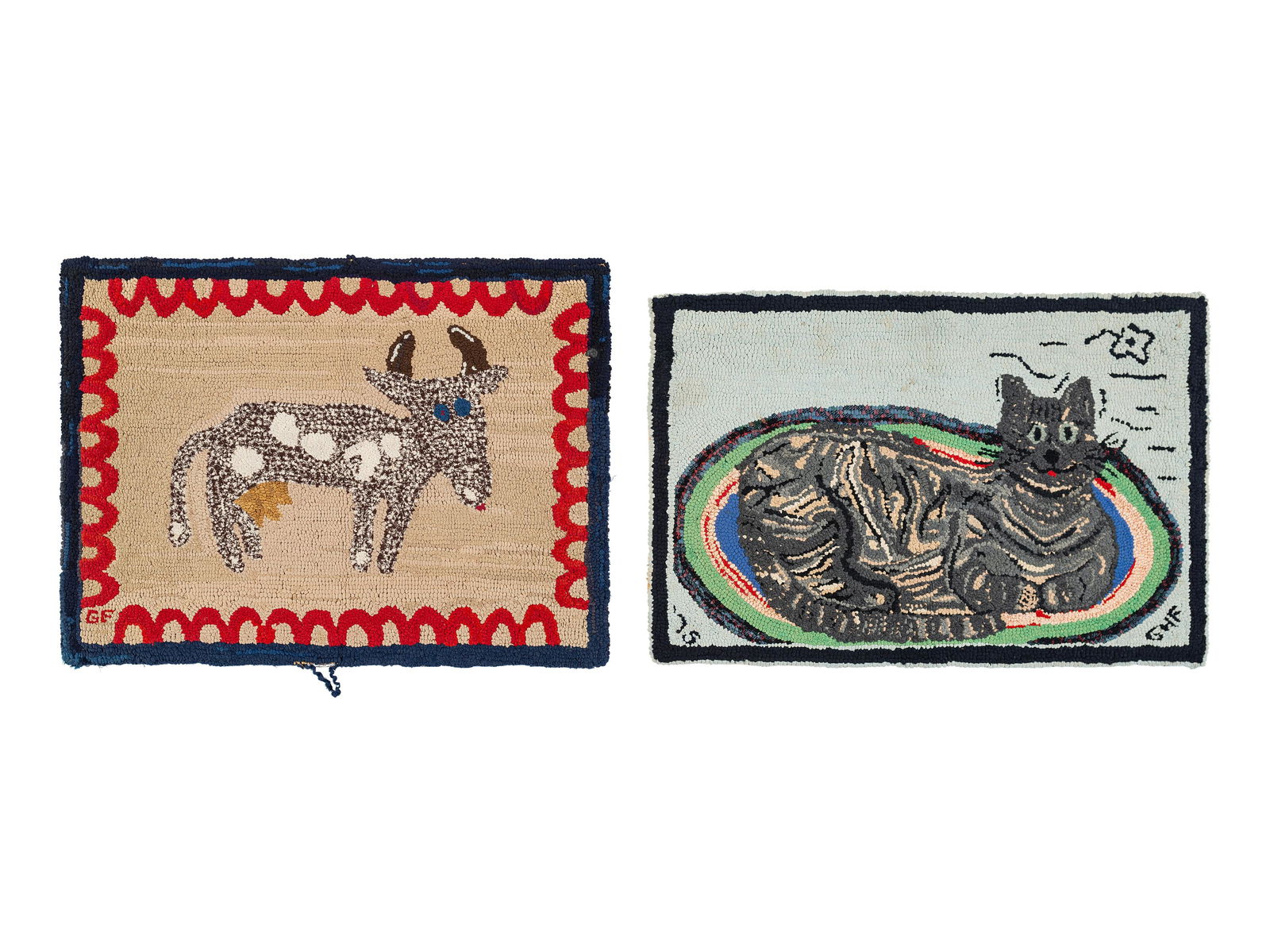 Four Contemporary Animal Hooked Rugs