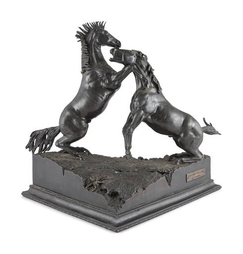 E.l.c. Williams (american, 20th Century) Fighting Stallions, 1983